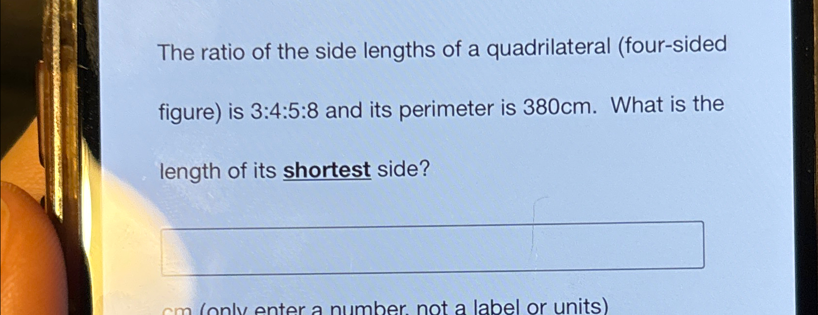 Solved The ratio of the side lengths of a quadrilateral | Chegg.com
