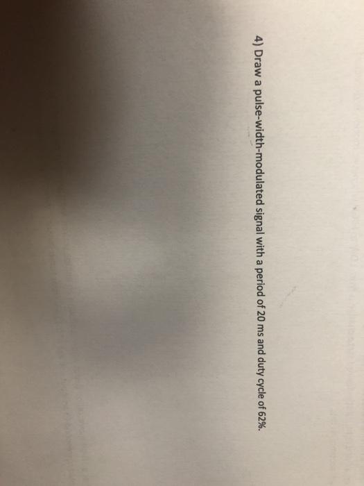 Solved 4) Draw a pulse-width-modulated signal with a period | Chegg.com