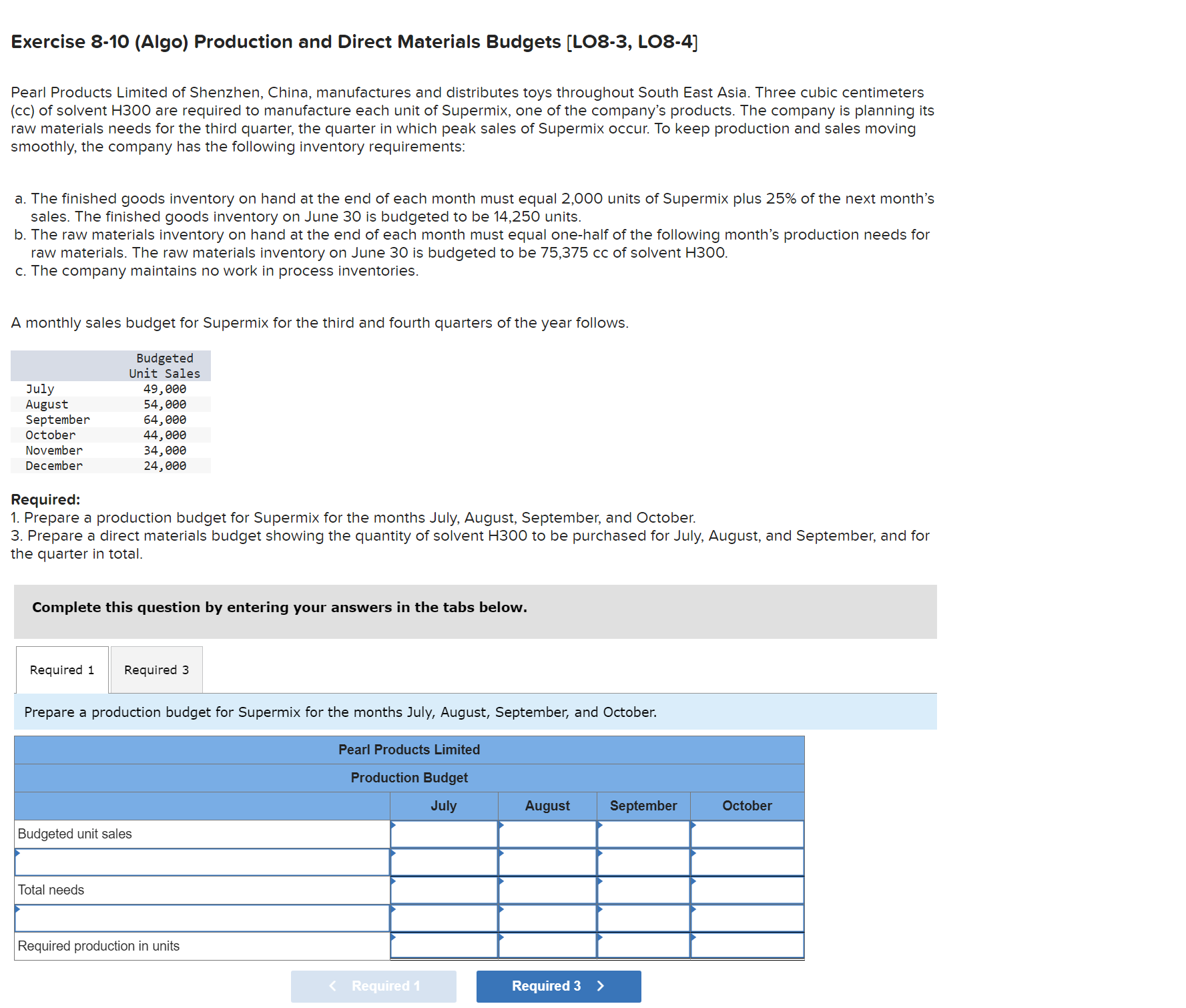 Solved Exercise 8-6 (Algo) ﻿Selling and Administrative | Chegg.com