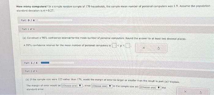 Solved How many computers? In a simple randorn sample of 170 | Chegg.com