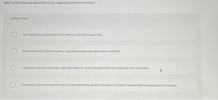 Solved Which of the following statements is true regarding | Chegg.com