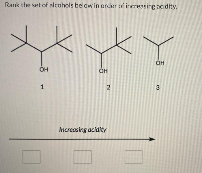 Solved Rank the set of alcohols below in order of increasing | Chegg.com