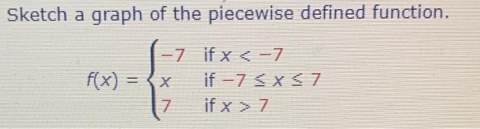 Solved Sketch a graph of the piecewise defined function. | Chegg.com
