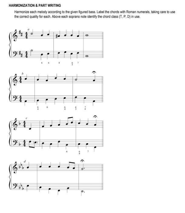 HARMONIZATION \& PART WRITING Harmonize each melody | Chegg.com