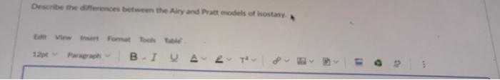 Solved Which model of isostasy (Airy of Pratt) is applicable | Chegg.com
