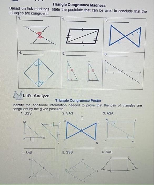 Solved Triangle Congruence Madness Based on tick markings, | Chegg.com