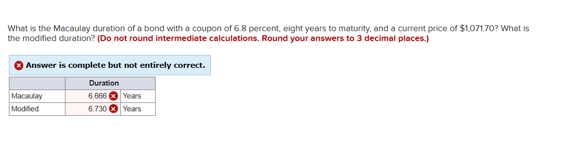 Solved What is the Macaulay duration of a bond with a coupon | Chegg.com