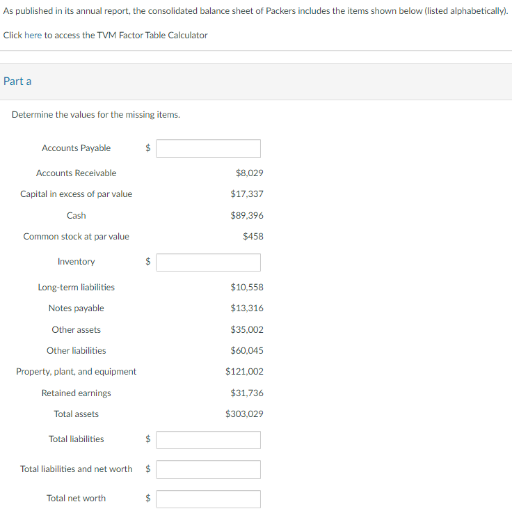 Solved Click here to access the TVM Factor Table | Chegg.com