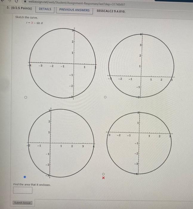 Solved Find the area of the region that is bounded by the | Chegg.com