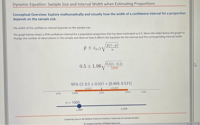 Solved Dynamic Equation: Sample Size and Interval Width when | Chegg.com