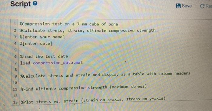 Solved zyLab 2 - Bone compression test (1 specimen) A 7 -mm | Chegg.com
