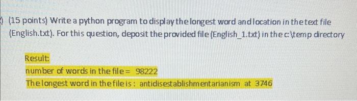 Solved (15 points) Write a python program to display the | Chegg.com