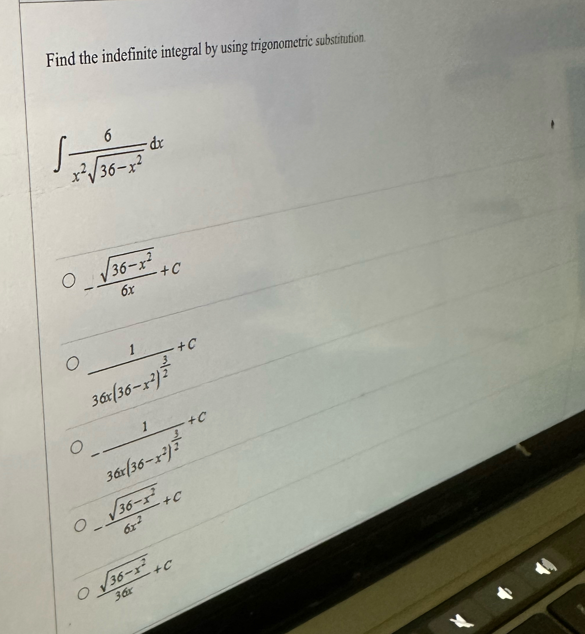 Solved Find the indefinite integral by using trigonometric | Chegg.com