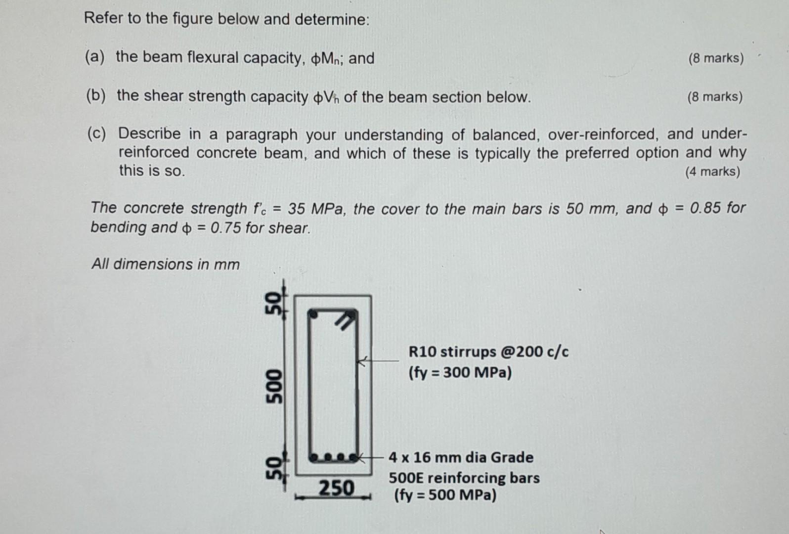 Refer to the figure below and determine: (a) the beam | Chegg.com