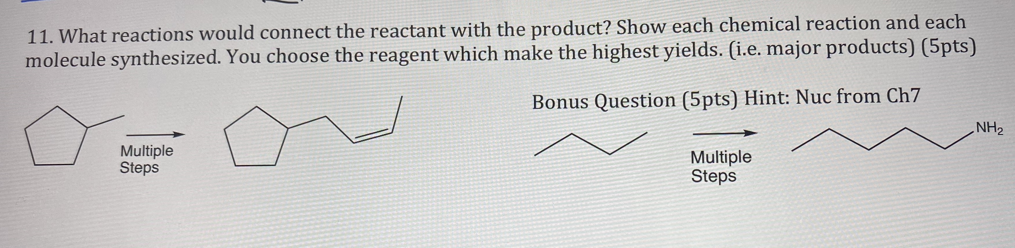 Solved What reactions would connect the reactant with the | Chegg.com