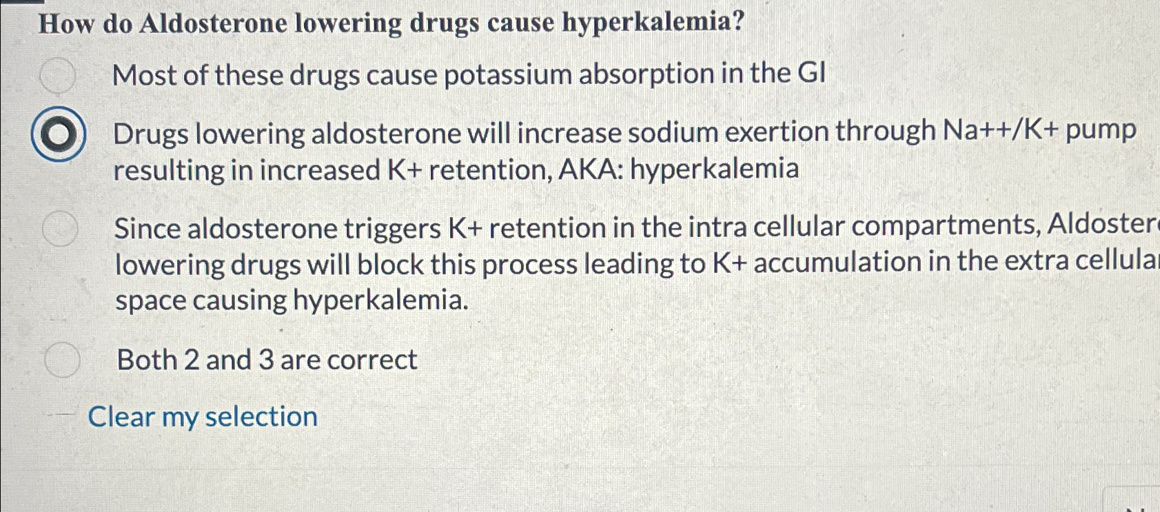 Solved How do Aldosterone lowering drugs cause | Chegg.com