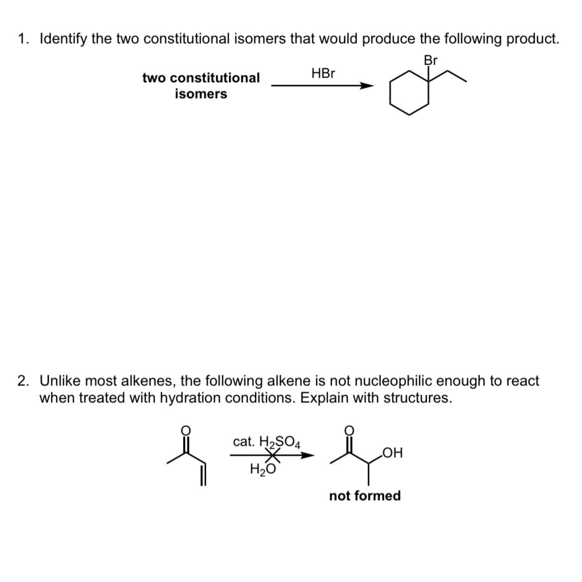 Identify the two constitutional isomers that would | Chegg.com