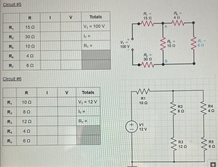 Solved Circuit \#5 Circuit \#6 | Chegg.com