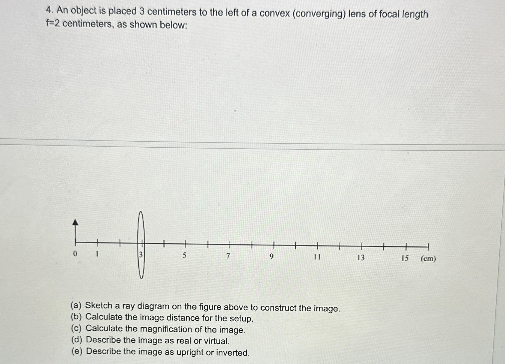 An object is placed 3 ﻿centimeters to the left of a | Chegg.com