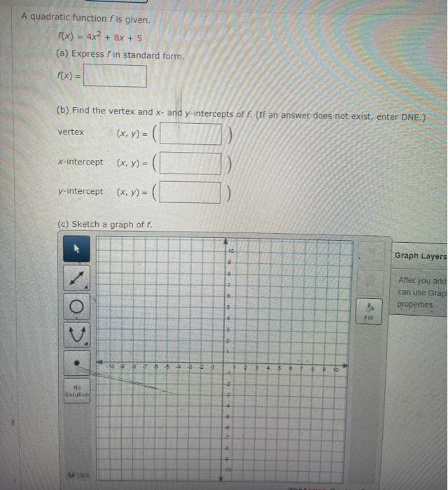 Solved A quadratic function f is given. f(x)=4x2+8x+5 (a) | Chegg.com