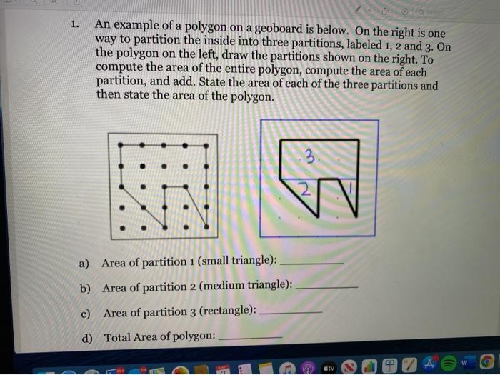 Solved 1. An example of a polygon on a geoboard is below. On | Chegg.com