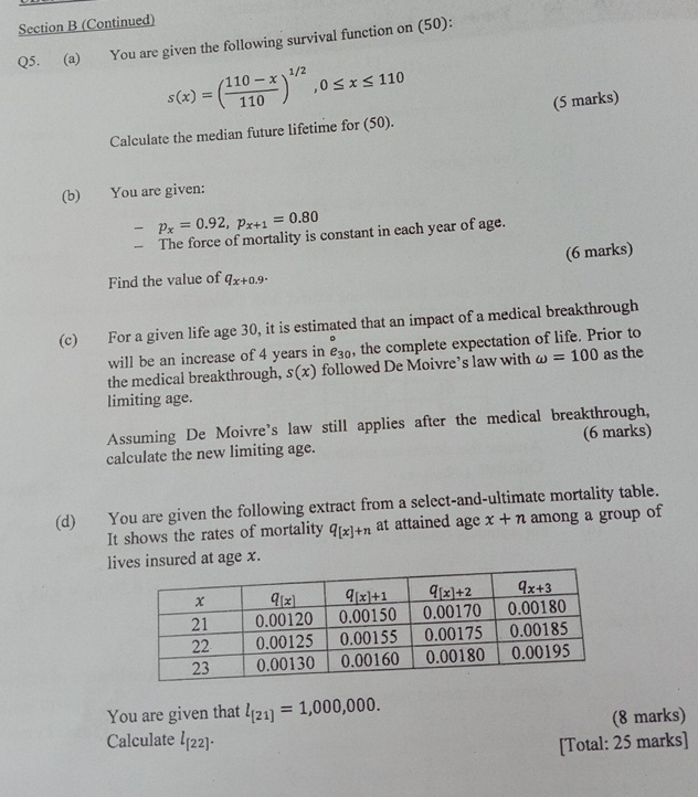 Solved Section B (Continued)Q5. (a) ﻿You are given the | Chegg.com