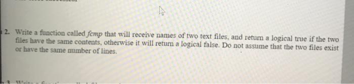 Solved MATLAB Write a function called fcmp that will receive | Chegg.com