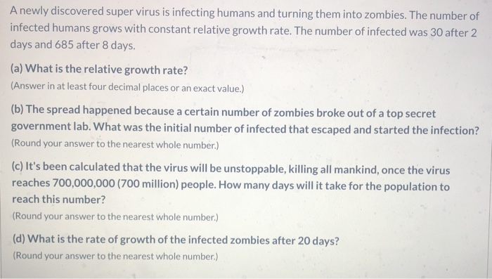 Solved A newly discovered super virus is infecting humans | Chegg.com