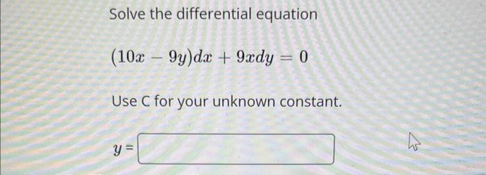 Solved solve this homogeneous DE i keep messing this up this | Chegg.com