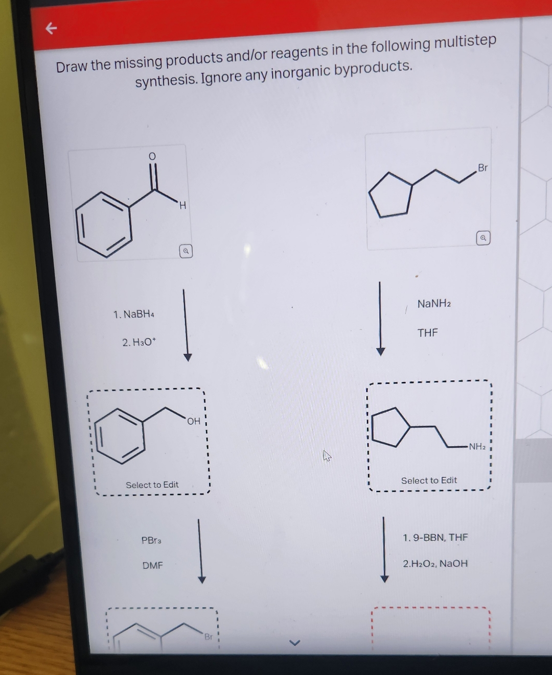 Solved Draw the missing products and/or reagents in the | Chegg.com