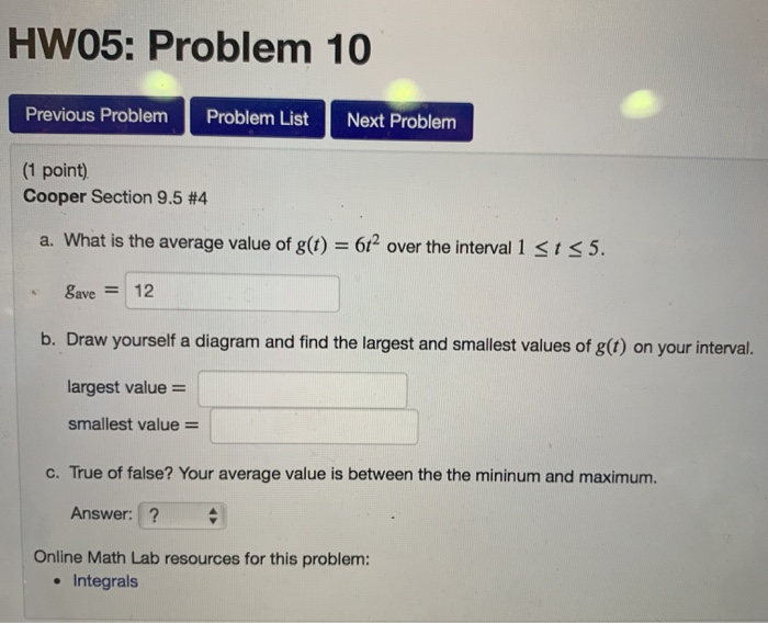Solved HWO5: Problem 10 Previous Problem Problem List Next | Chegg.com
