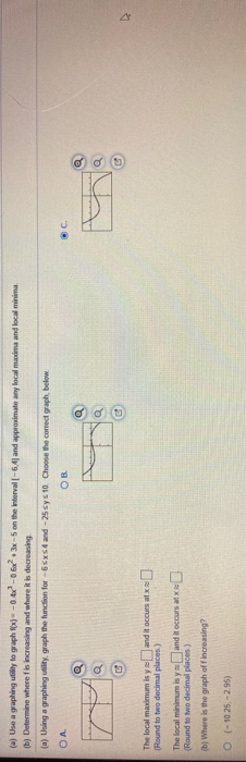 Solved (a) Use a graphing utility to graph ) - 0.42-06?+3x - | Chegg.com
