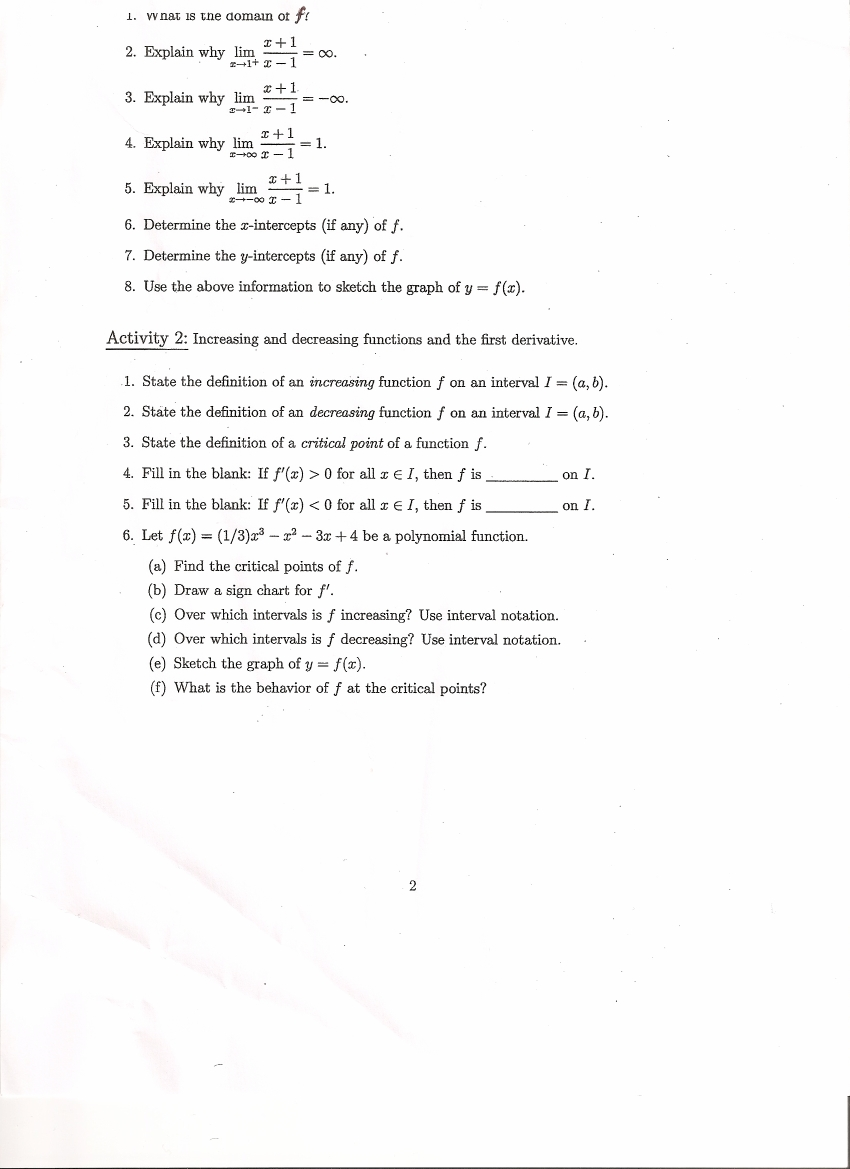 Solved Module 7 - Curve Sketching Introduction In everyday | Chegg.com