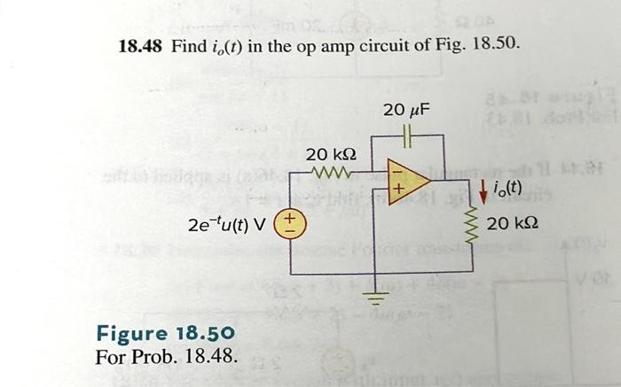 Solved 18.48 Find io(t) in the op amp circuit of Fig. 18.50. | Chegg.com