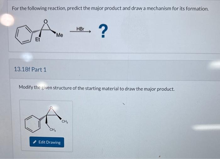 Solved For the following reaction, predict the major product | Chegg.com
