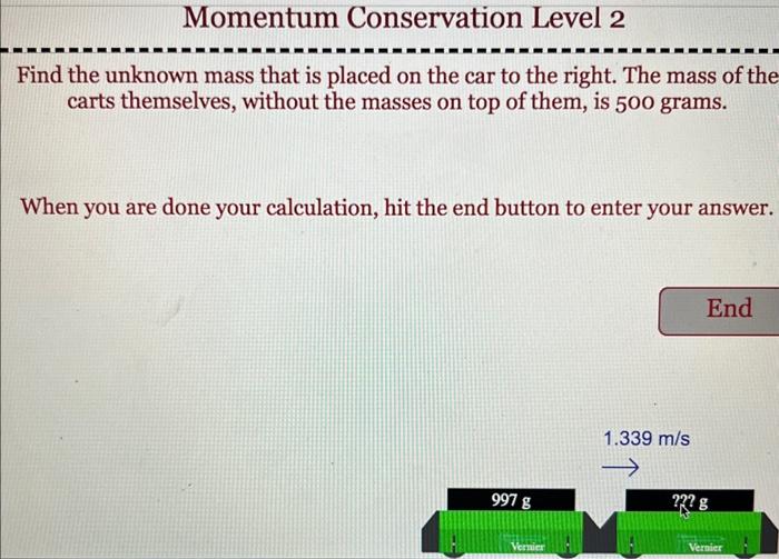 Solved Find the unknown mass that is placed on the car to | Chegg.com