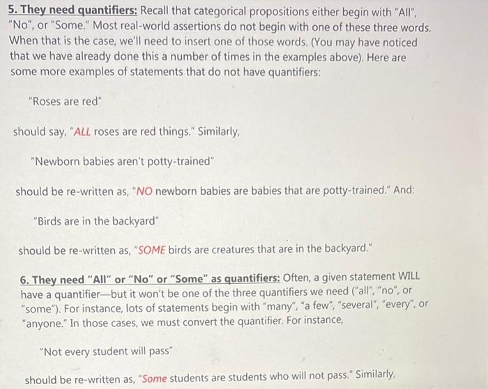 Standard Form Categorical Sentences In this week's | Chegg.com