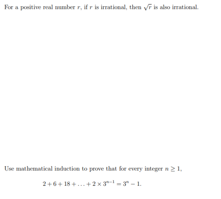 Solved For a positive real number r, ﻿if r ﻿is irrational, | Chegg.com