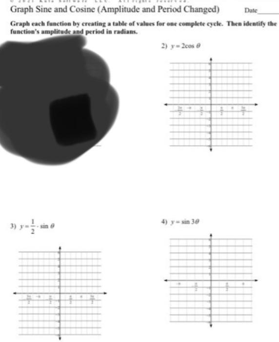 Solved Graph Sine and Cosine (Amplitude and Period Changed) | Chegg.com