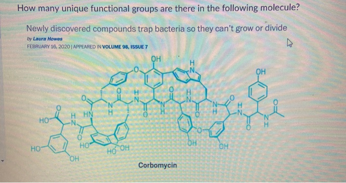 Solved How many unique functional groups are there in the | Chegg.com