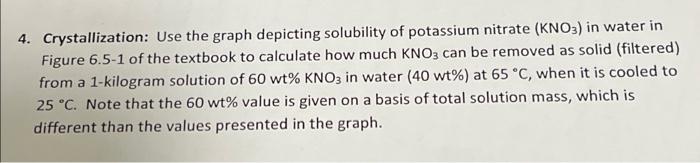 Solved 4. Crystallization: Use the graph depicting | Chegg.com