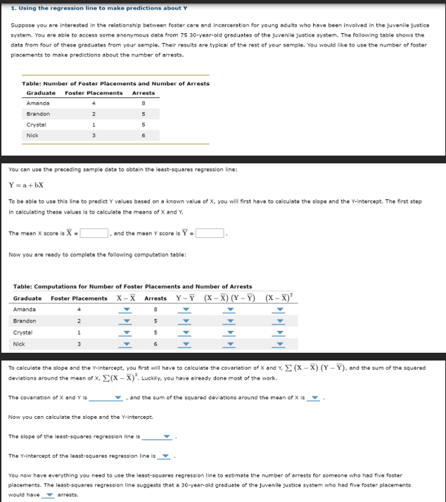 Solved Using the regression line to make predictions about | Chegg.com