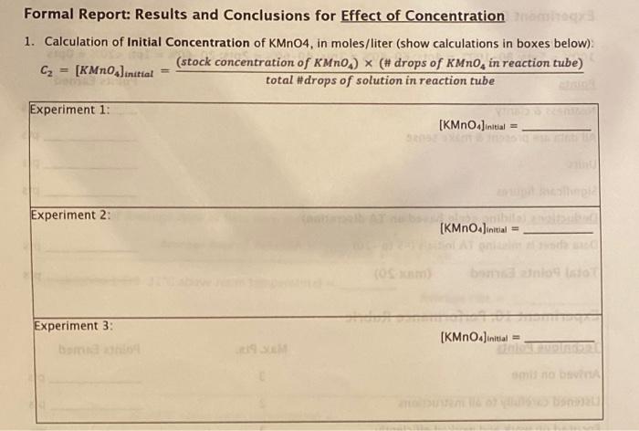 Solved 1. Stock Concentrations of Reagents: a) Oxalic Acid | Chegg.com