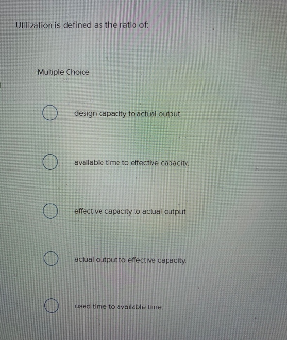 Solved Productivity is expressed as: Multiple Choice o | Chegg.com