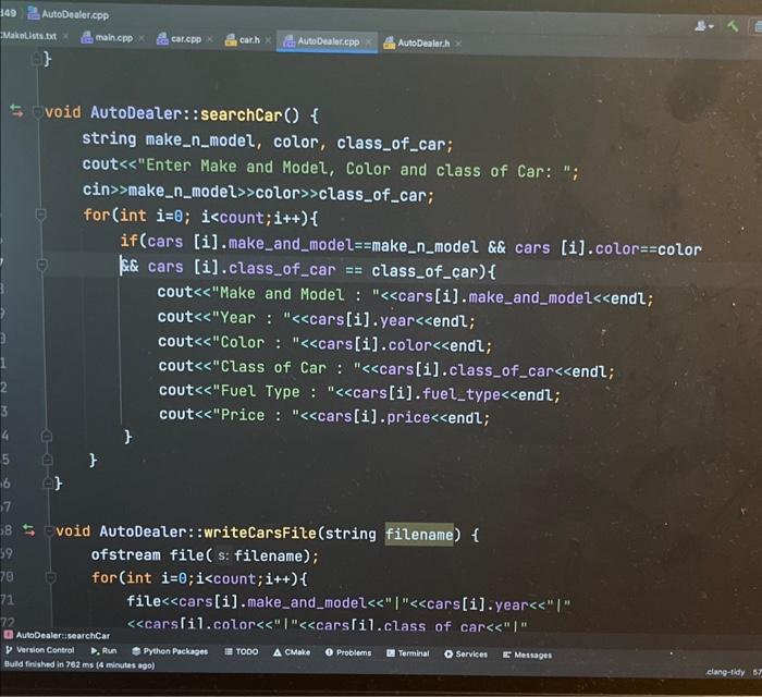 Solved when i store the car information for example: toyota | Chegg.com
