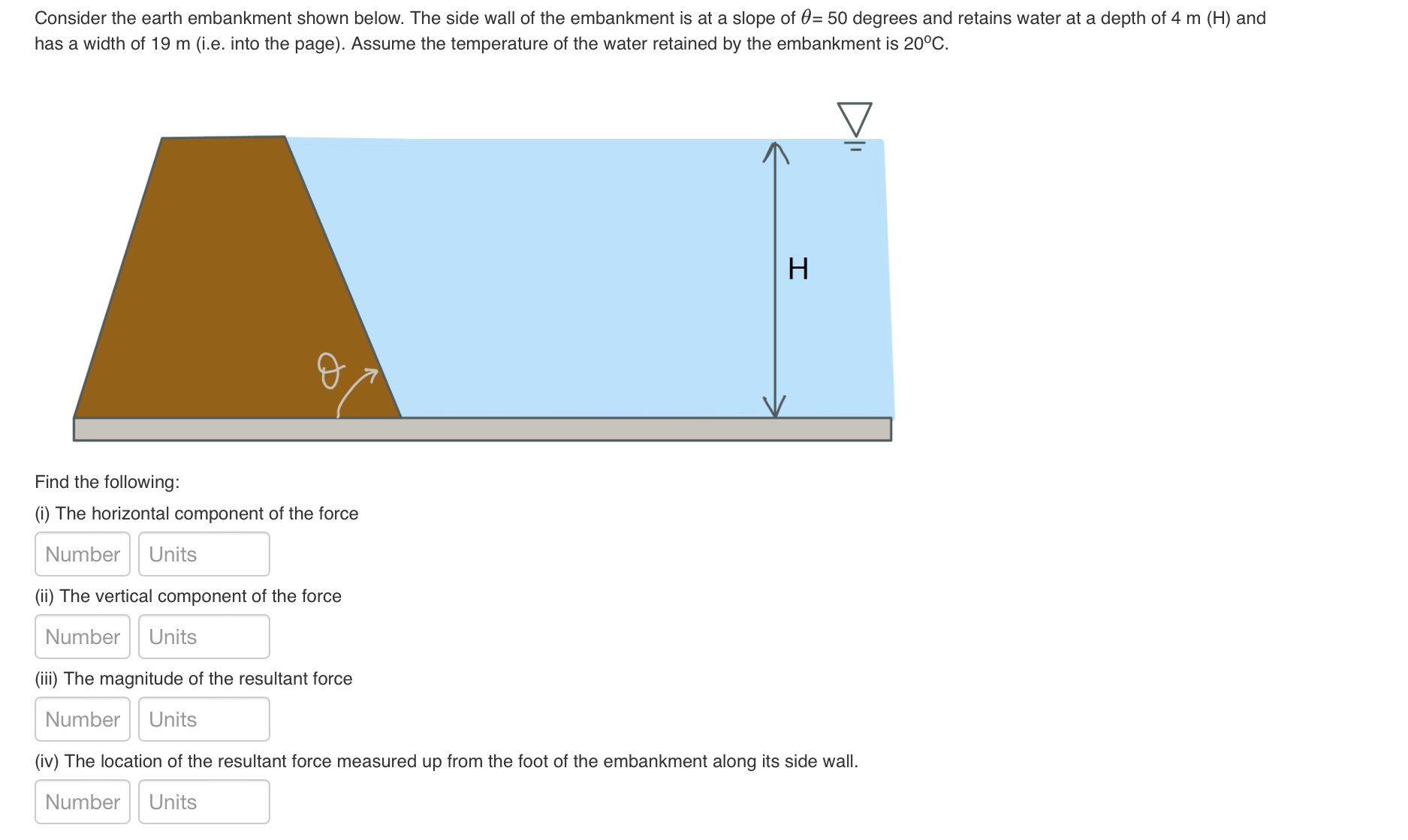 Solved Consider the earth embankment shown below. The side | Chegg.com