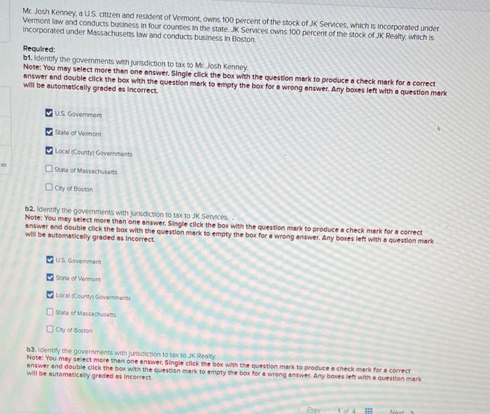 Solved Mc. Josh Kenney, a U.S. citizen and resident of | Chegg.com