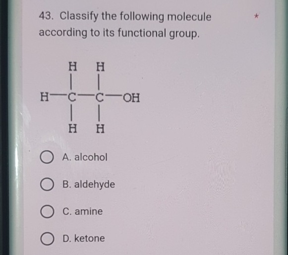 Classify the following molecule according to its | Chegg.com
