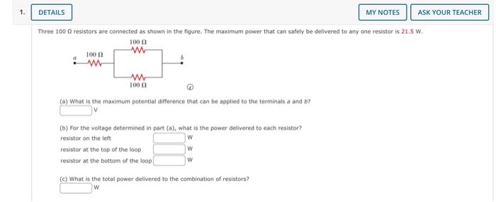 Solved (a) What is the maximum potential difference that can | Chegg.com