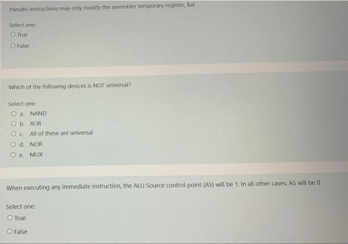 Solved Pseudo-instructions may only modify the assembler | Chegg.com